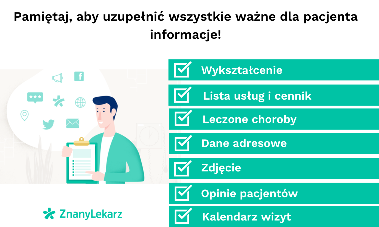 6 kroków do skutecznego profilu w ZnanyLekarz.pl 6 kroków do skutecznego profilu w ZnanyLekarz.pl